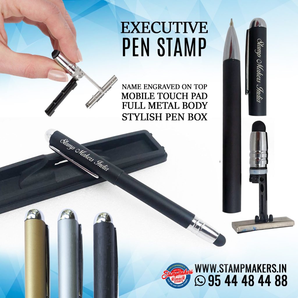 Executive Pen stamp with name engraved on the top. - Pen Stamp