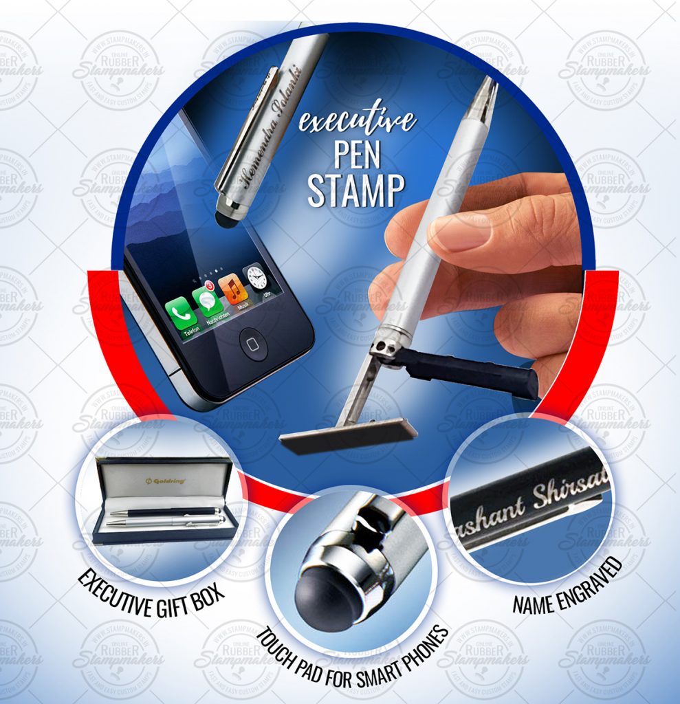 Executive Pen stamp with name engraved on the top. - Pen Stamp